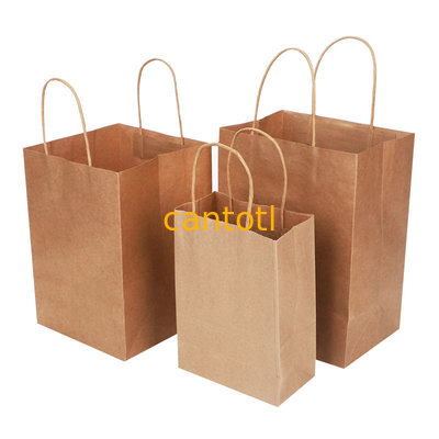 Different Size Versatile Brown Kraft Paper Bag with Handle Eco-friendly Highest Grade Materials for Packaging