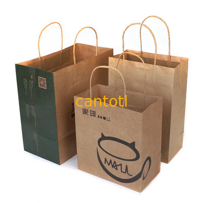 Different Size Versatile Brown Kraft Paper Bag with Handle Eco-friendly Highest Grade Materials for Packaging