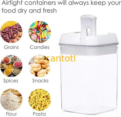 7 Pieces BPA Free Airtight Food Storage Containers Plastic Cereal Containers with Easy Lock Lids