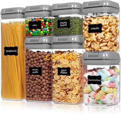 7 Pieces BPA Free Airtight Food Storage Containers Plastic Cereal Containers with Easy Lock Lids