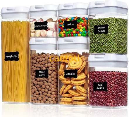 7 Pieces BPA Free Airtight Food Storage Containers Plastic Cereal Containers with Easy Lock Lids