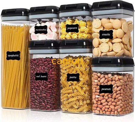 7 Pieces BPA Free Airtight Food Storage Containers Plastic Cereal Containers with Easy Lock Lids
