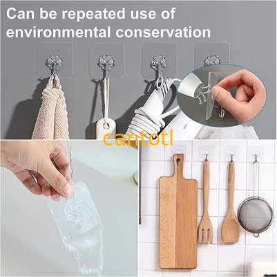 Transparent Waterproof Sticky Adhesive Wall Hooks for Keys Bathroom Outdoor Kitchen Door
