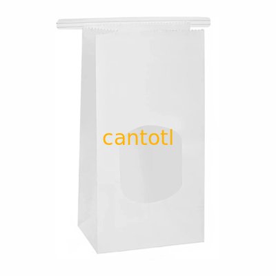 Recyclabe Easy to Fill and Open White Kraft Paper Bakery Bags with Window