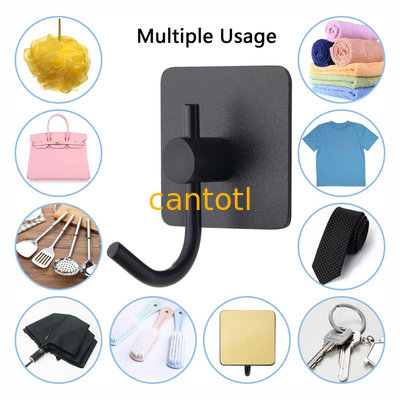 Heavy Duty Sticky Holder Waterproof Aluminum Towel Hooks for Hanging Coat, Hat, Key, Clothes