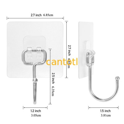 Waterproof and Rustproof Wall Hooks Large Adhesive Hooks for Kitchen, Bathroom, Home and Office