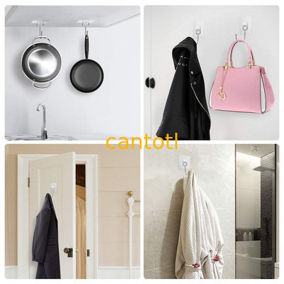 Waterproof and Rustproof Wall Hooks Large Adhesive Hooks for Kitchen, Bathroom, Home and Office