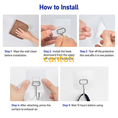 Waterproof and Rustproof Wall Hooks Large Adhesive Hooks for Kitchen, Bathroom, Home and Office
