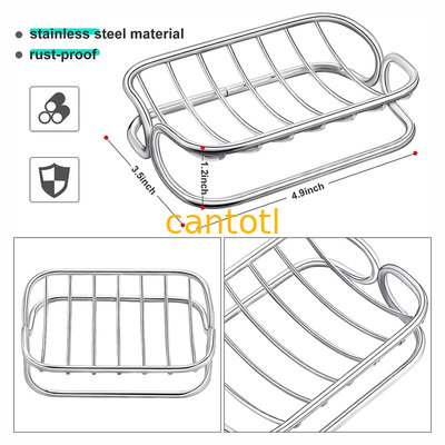 Rust Proof Draining Bar Soap Dish Stainless Steel Shower Soap Holder for Shower Bathroom Kitchen Sink