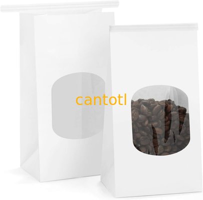 Bakery Bags with Window Kraft Paper Bags Tin Tie Tab Lock Bags Window Bags Cookie Bags Coffee Bags Treat Bags