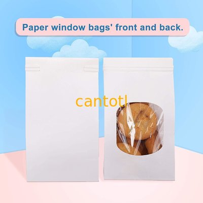 Bakery Bags with Window Kraft Paper Bags Tin Tie Tab Lock Bags Window Bags Cookie Bags Coffee Bags Treat Bags