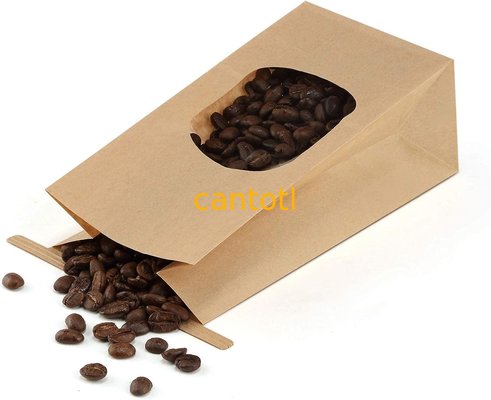 Bakery Bags with Window Kraft Paper Bags Tin Tie Tab Lock Bags Window Bags Cookie Bags Coffee Bags Treat Bags
