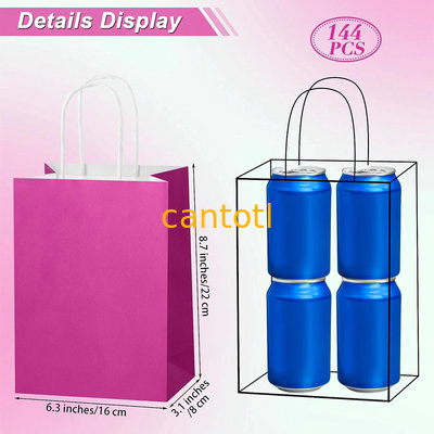 Full Customized Logo Printed Shopping Paper Bag with Handle Brown and White