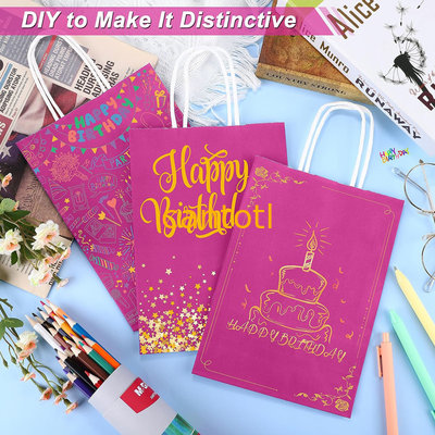 Full Customized Logo Printed Shopping Paper Bag with Handle Brown and White