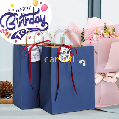 Recycled Eco-friendly Gift Bags Kraft Paper Bags with Handle