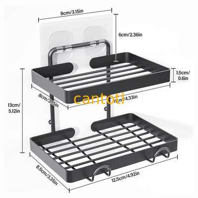 Easy Install 2 Tier Soap Tray Adhesive Stainless Steel Soap Dish Bar Soap Holder for Bathroom and Kitchen