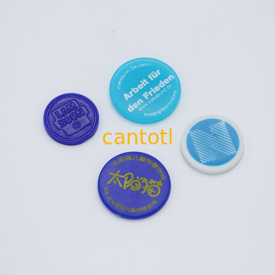 Customized Emboss Printing Sticker Logo Plastic Token Coins for Souvenir and Activity