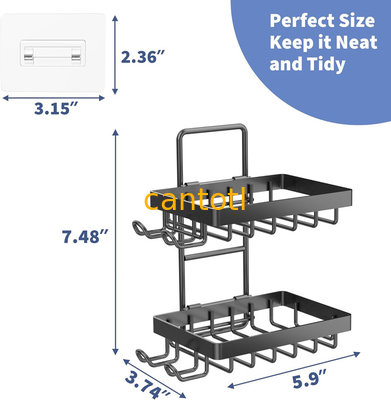 No Drilling Wall Mounted Stainless Steel Double Soap Bar Holder for Shower and Kitchen