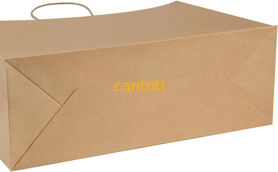Eco-friendly Resistant Large Capacity Kraft Paper Bags with Handle