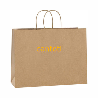 Eco-friendly Resistant Large Capacity Kraft Paper Bags with Handle