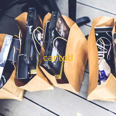 Eco-friendly Resistant Large Capacity Kraft Paper Bags with Handle