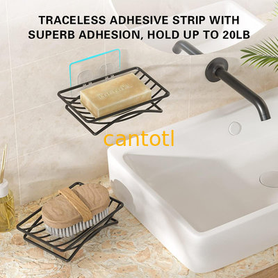 No Tools No Drilling Concave Design Soap Holders for Shower and Kitchen with Traceless Adhesive Strip