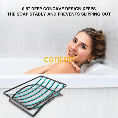 No Tools No Drilling Concave Design Soap Holders for Shower and Kitchen with Traceless Adhesive Strip