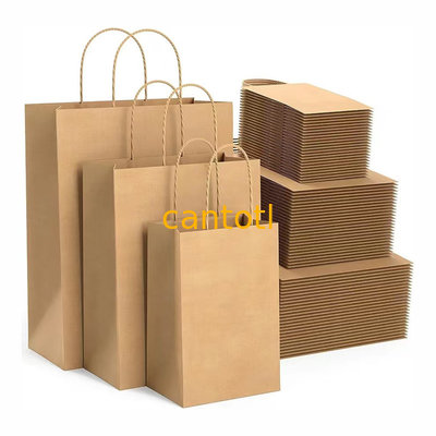 100% Recyclable Premium Quality Kraft Paper Bags with Handle