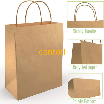 100% Recyclable Premium Quality Kraft Paper Bags with Handle