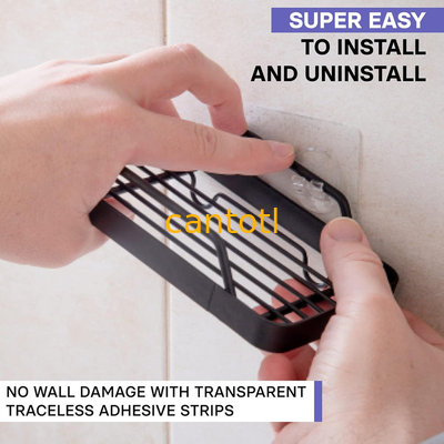 Drill Free Bar Soap Dish Adhesive Soap Holder for Shower Wall