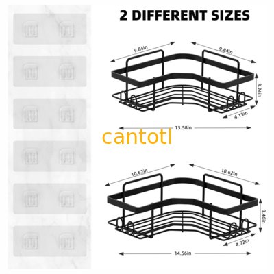 Waterproof Rustproof Wall-mounted Strong Adhesive Shower Organizer Shelf for Bathroom, Dorm and Kitchen