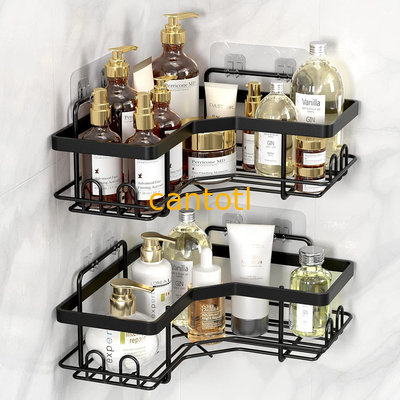 Waterproof Rustproof Wall-mounted Strong Adhesive Shower Organizer Shelf for Bathroom, Dorm and Kitchen
