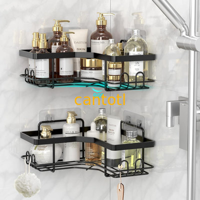 Waterproof Rustproof Wall-mounted Strong Adhesive Shower Organizer Shelf for Bathroom, Dorm and Kitchen