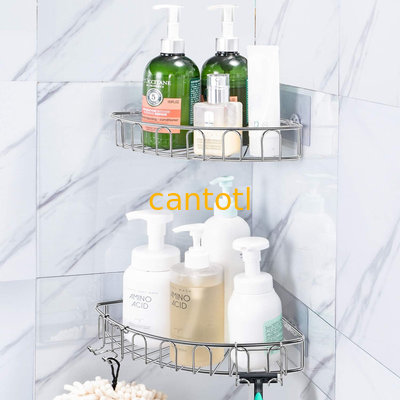 Shower Caddy Stainless Steel with Hooks Wall Mounted Bathroom Shelf Storage Organizer