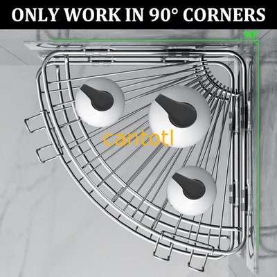 Shower Caddy Stainless Steel with Hooks Wall Mounted Bathroom Shelf Storage Organizer