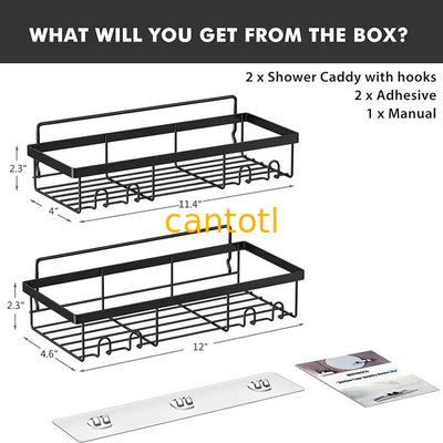 Home Farmhouse Wall Inside Organization and Storage Decor Accessories Shower Caddy Shelf Organizer Rack