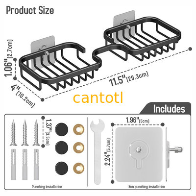 Wall Mounted Rust Proof Metal Self Draining Soap Tray Soap Dish for Shower