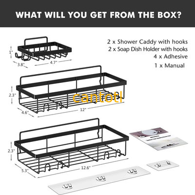 4PK Drain Quickly Rust Resistant Corner Shelf Shower Caddy for Kitchen and Bathroom