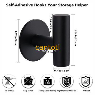 Wall Mounted Timeproof  Stainless Steel Towel Hooks Shower Hooks for Bathroom and Kitchen