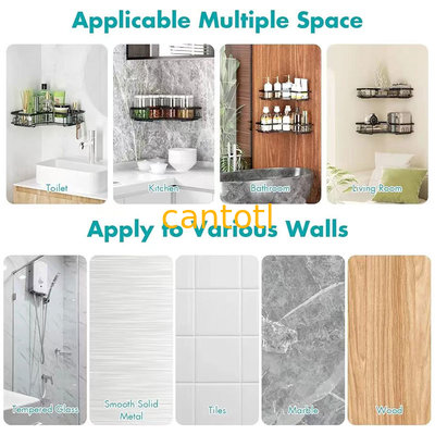 5-Pack Wall Mounted Adhesive Shower Organizer with Soap Holder and Toothbrush