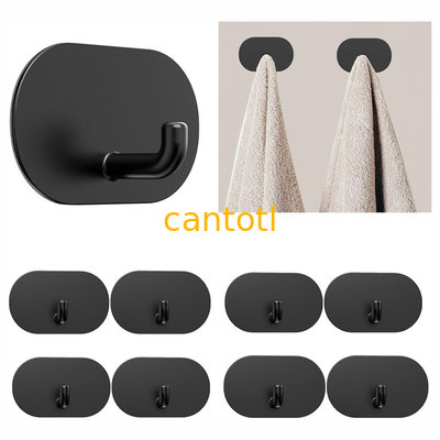 Rust-Proof Adhesive Hooks Heavy Duty Stick On Wall Hooks Stainless Steel Kitchen Bathroom Hooks