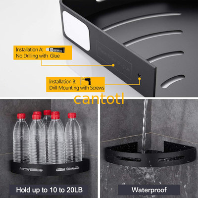 Aluminum Storage Wall Mounted No Drilling Racks Shower Organizer Basket
