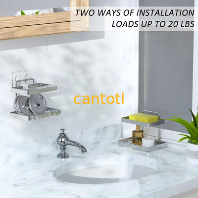 Multi-purpose Usage Drain Faster  Stainless Steel Soap Dish f for Bathroom and Kitchen