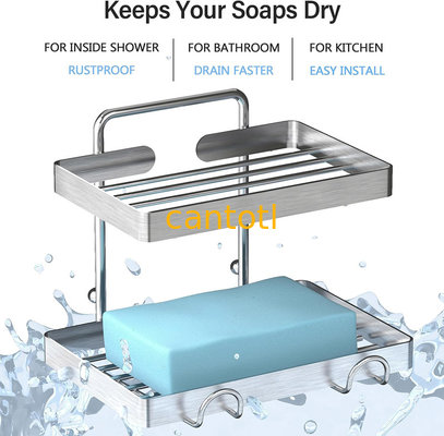 Multi-purpose Usage Drain Faster  Stainless Steel Soap Dish f for Bathroom and Kitchen