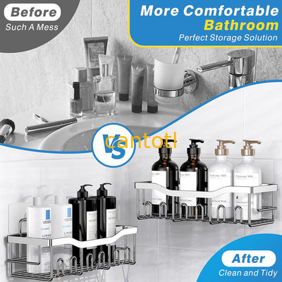 Large Capacity Rustproof Stainless Steel Shower Caddy for Bathroom Organization