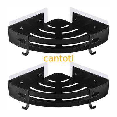 Black Wall Mounted Rustproof Corner Bathroom Shelf Corner Shower Caddy Basket Storage Bathshelf Organizer