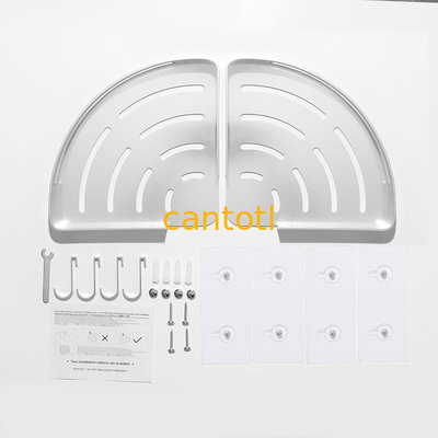 Strong Adhesive Shower Caddy with Hooks for Brushes and Sponges