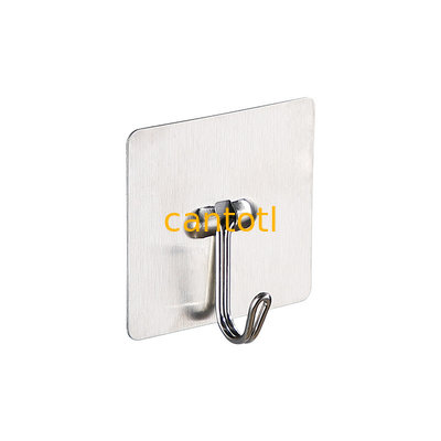 Smooth Edge Strong Bearing Capacity Stainless Steel Adhesive Hooks for Bathroom, Kitchen and Living Room