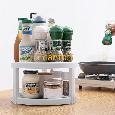 2 Tier Turntable Lazy Susans Rotating Spice Rack Spice Organizer for Smart and Space-Saving Kitchen Storage