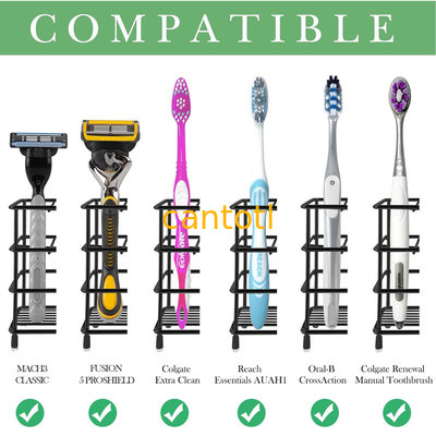 Wall Mount Stainless Steel Toothbrush Holder Tooth Brush Stand for Electric Toothbrushes